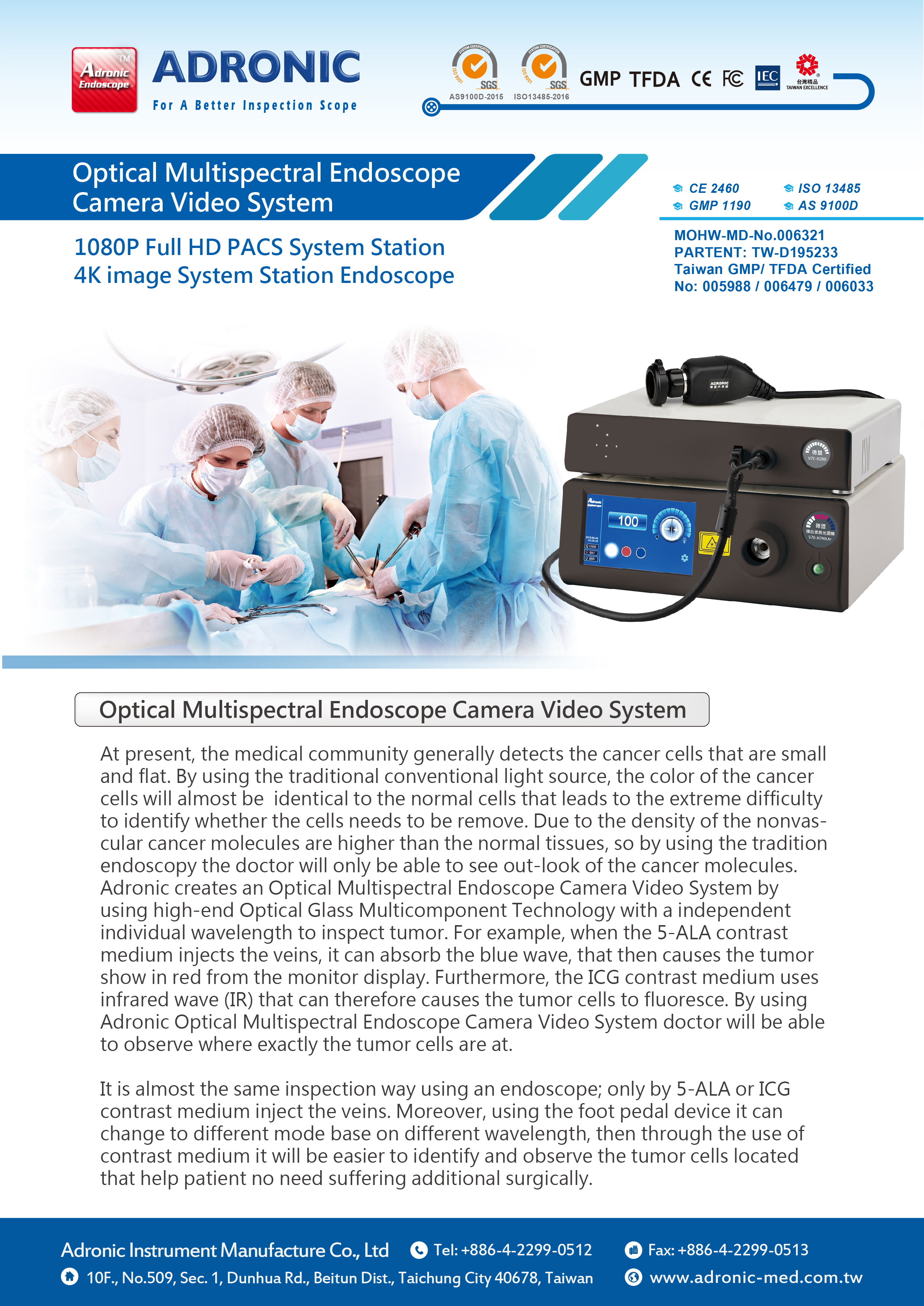 Medical Endoscope ICG 5 ALA Camera | Product | Adronic Instrument ...