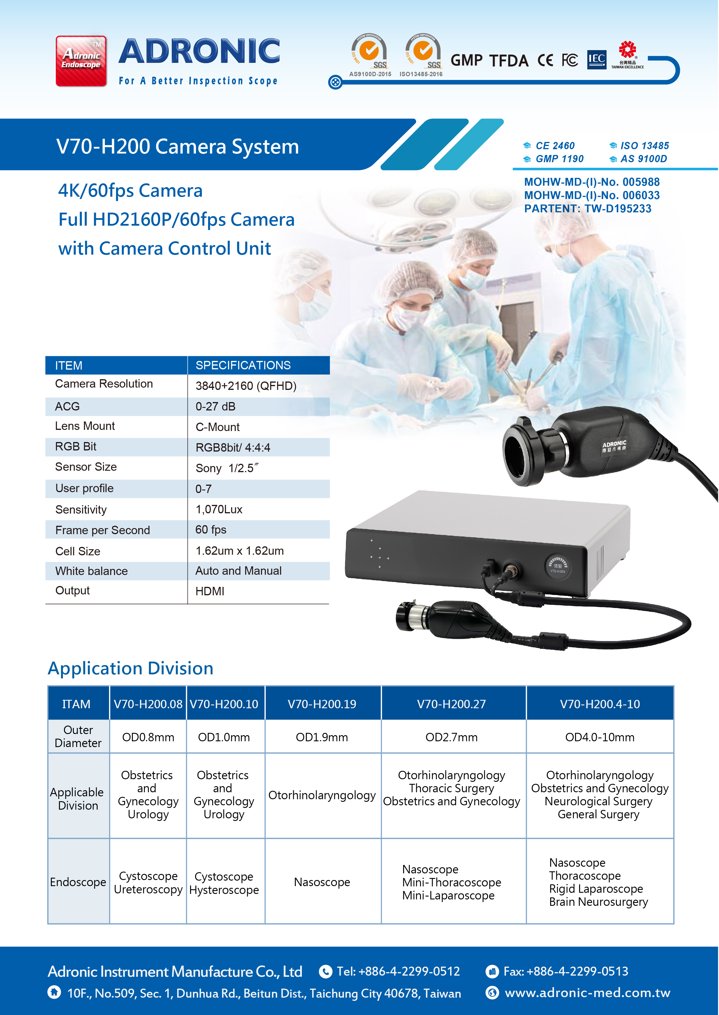 Medical Endoscope ICG 5 ALA Camera | Product | Adronic Instrument ...